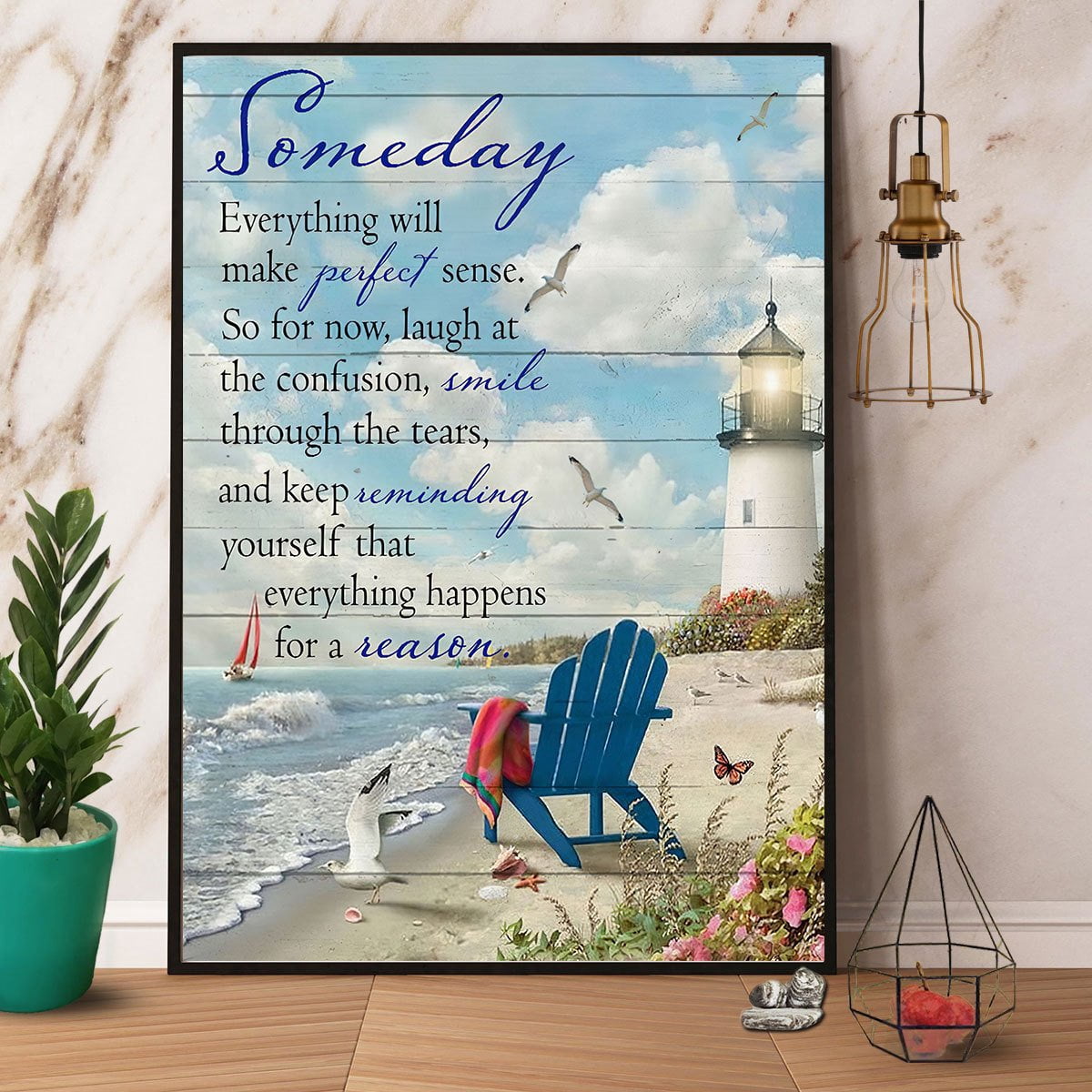 Beach Someday Everything Will Make Perfect Sense Satin Poster Wall Art ...