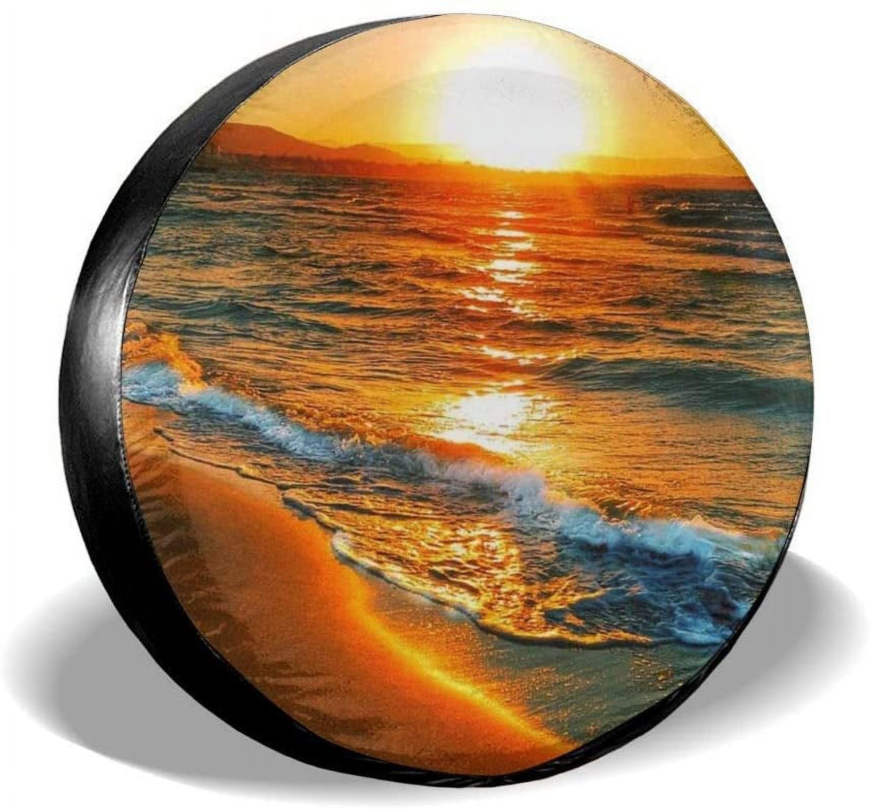 Beach Spare Tire Covers for Wheel for RV Motorhome Boat Trailer Camper ...