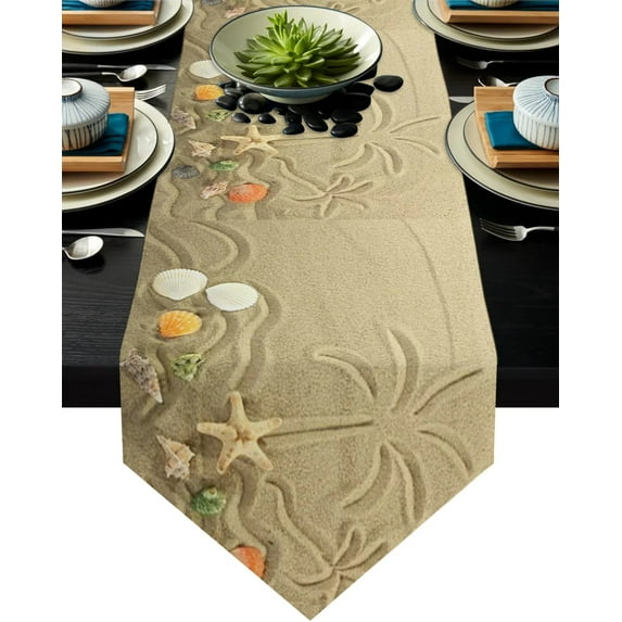 Beach Star Conch Sand Table Runner Home r Tablecloth Wedding Party ...