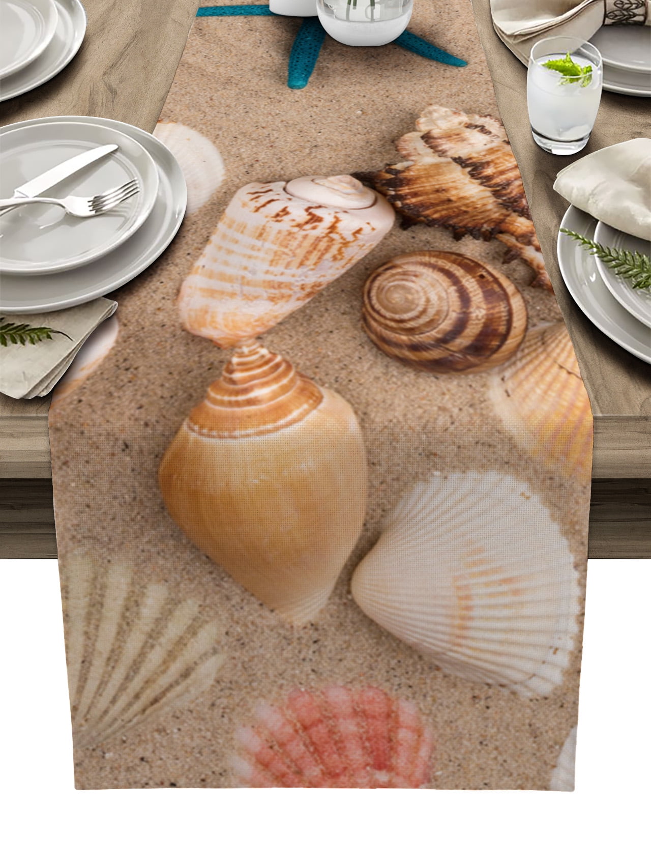 Beach Star Shell Sand Table Runner Modern Kitchen Dining ration Table ...