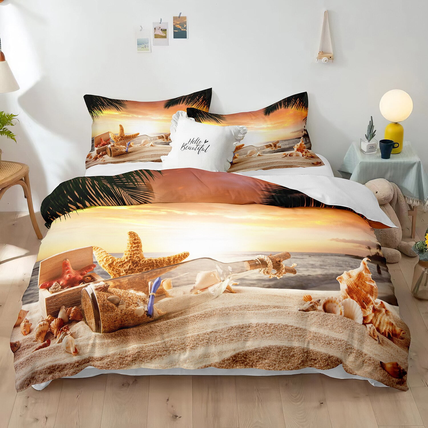 Beach StarDuvet Cover Set King/ Size Cute Ocean Creatures Bedding Set ...