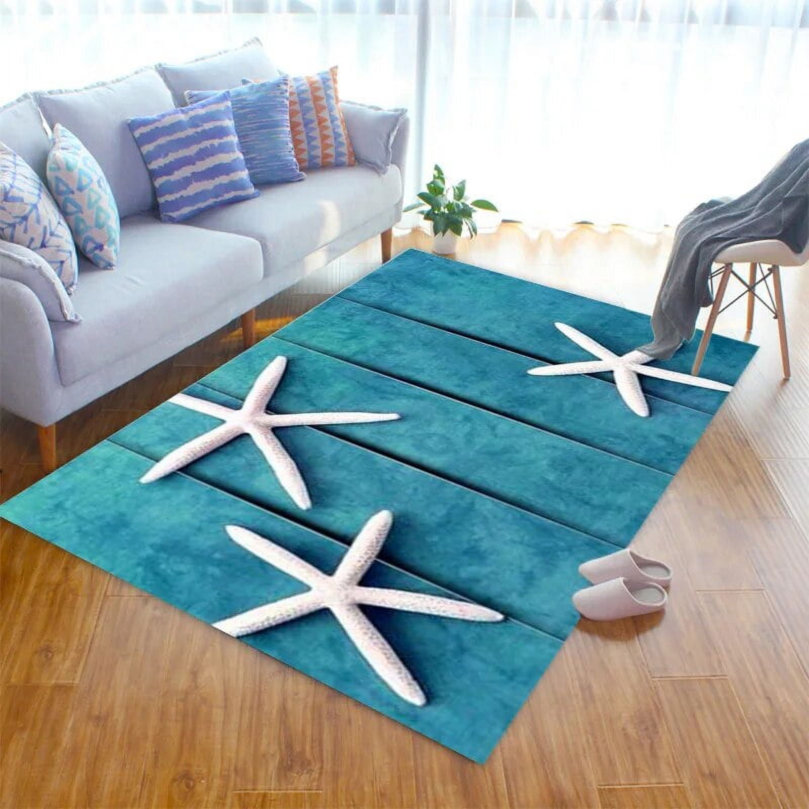 Beach StarPattern Carpet Living Room Carpet Bedroom Bedside Rug Kitchen ...