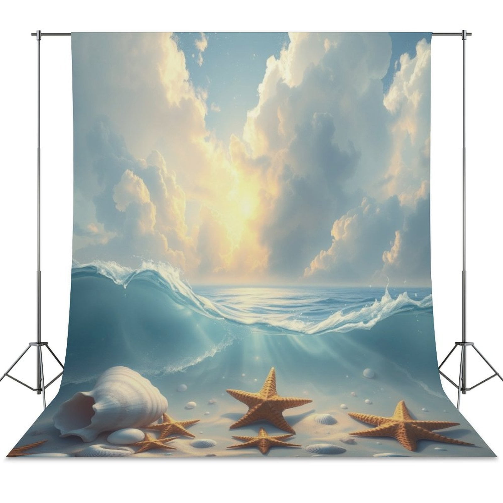 Beach Starfish Backdrop Baby Shower Newborn Portrait Girl Boy Birthday ...