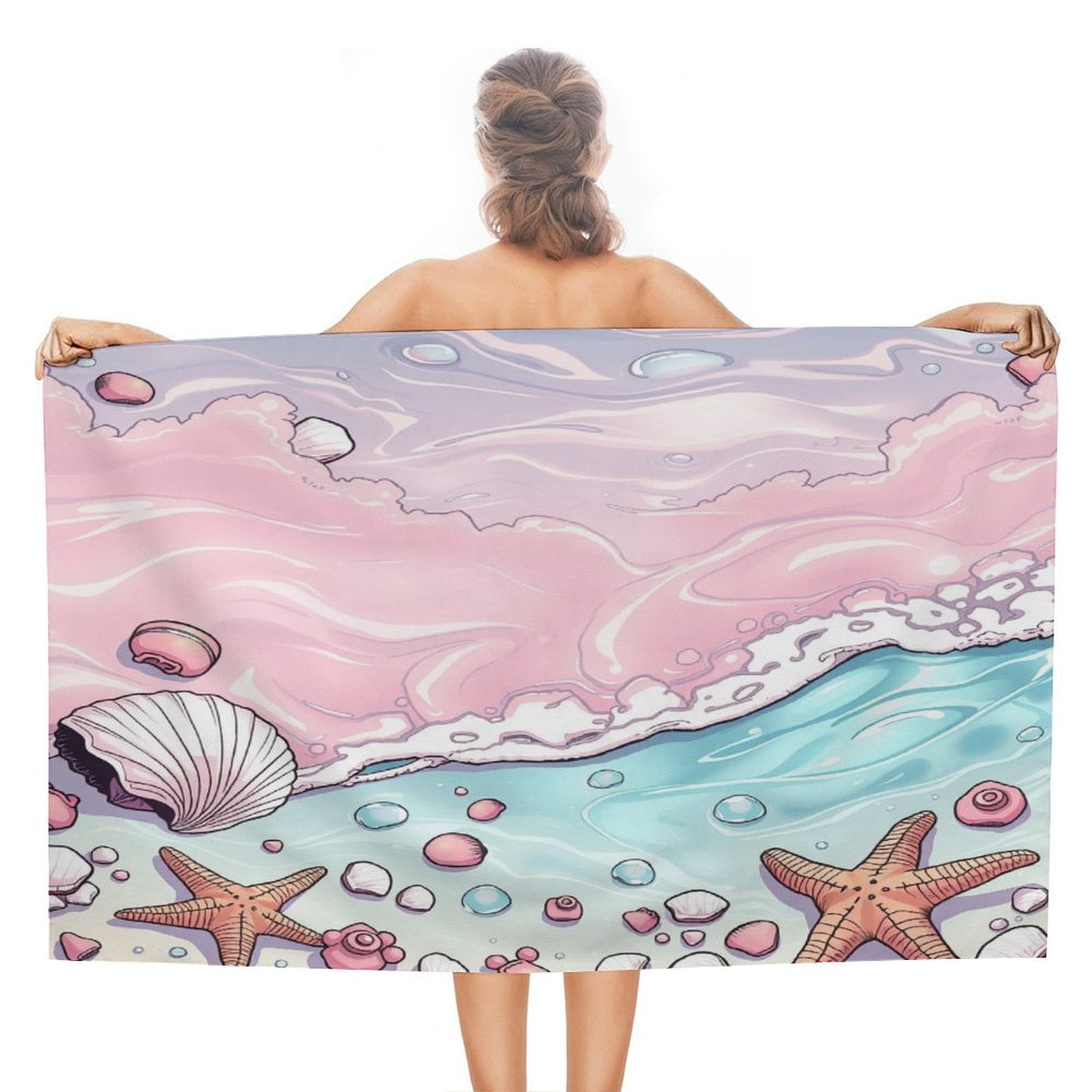 Beach Starfish Beach Towel Absorbent Bath Towel Big Quick-drying Sunscreen Travel Swimming Pool ...
