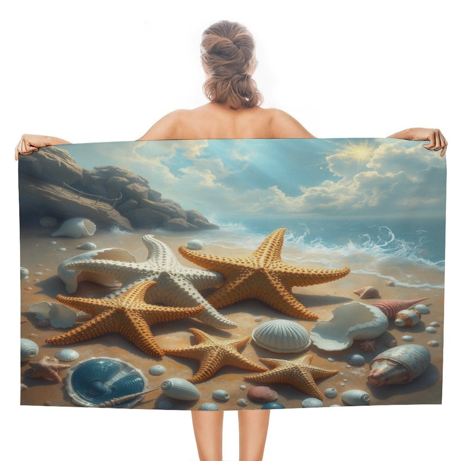 Beach Starfish Beach Towel Color Pool Beach Towel Outside Birthday Gift Absorbent Bath Towel ...