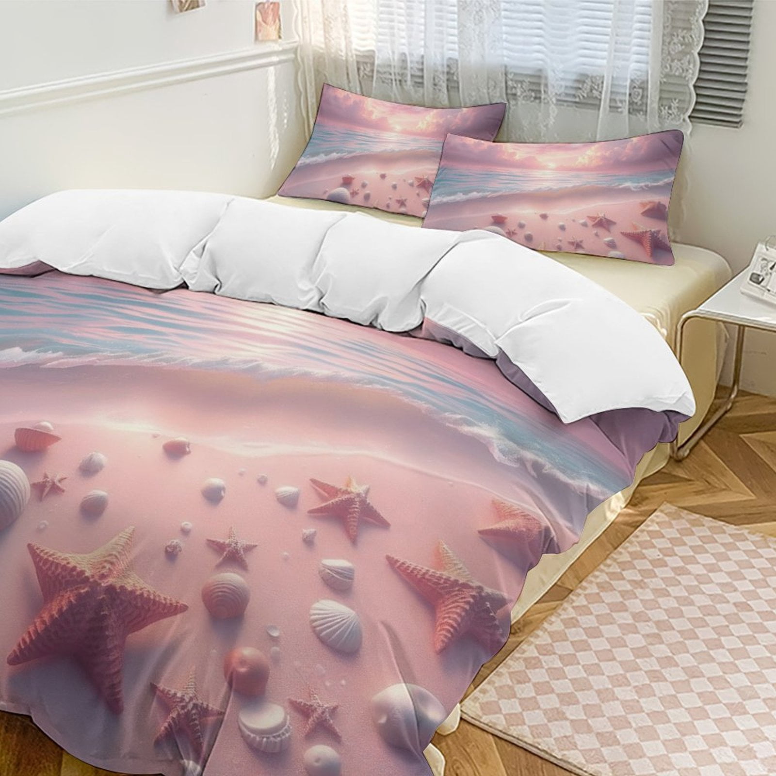 Beach Starfish Bed Sheet Set Comforter Sets Themed Bedding Quilted ...