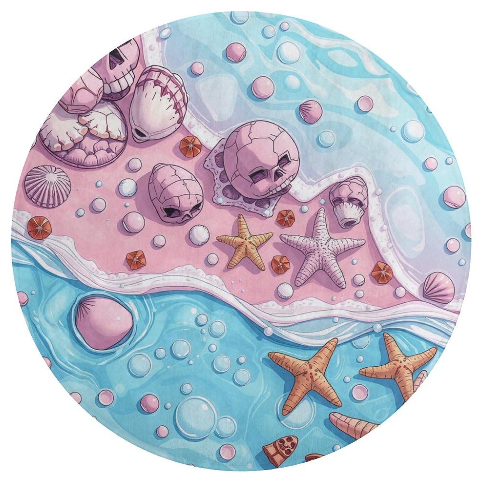 Beach Starfish Circular Carpet Floor Mat Living Room Sofa Room Bed Rug ...