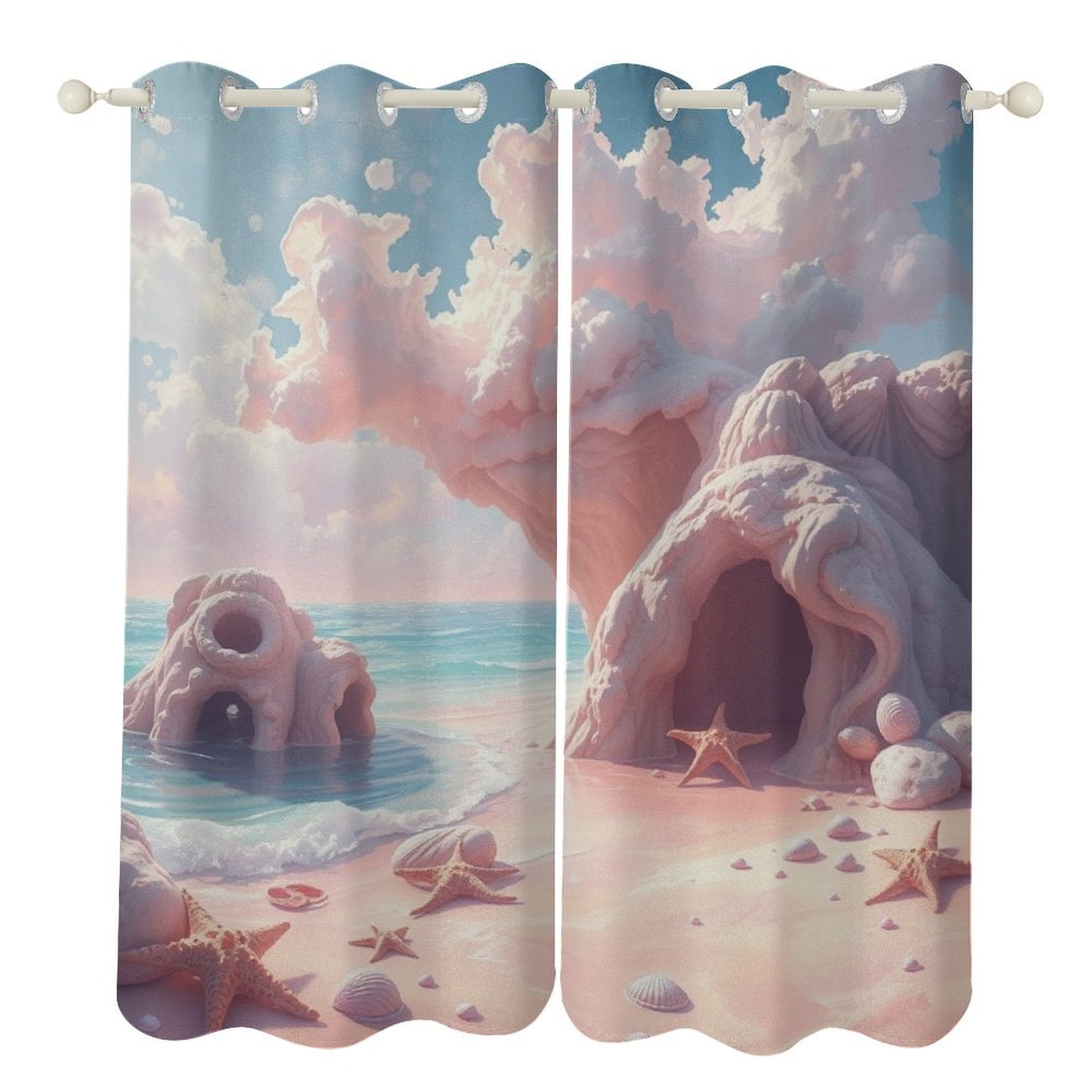 Beach Starfish Curtains for Bedroom Living Room Drapes Kitchen Room ...