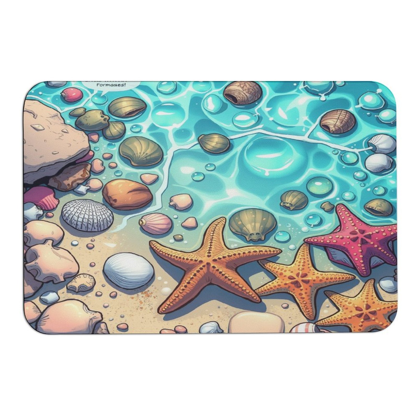 Beach Starfish Decorative Anti-slip Absorb Water Bath Carpet Bathroom ...