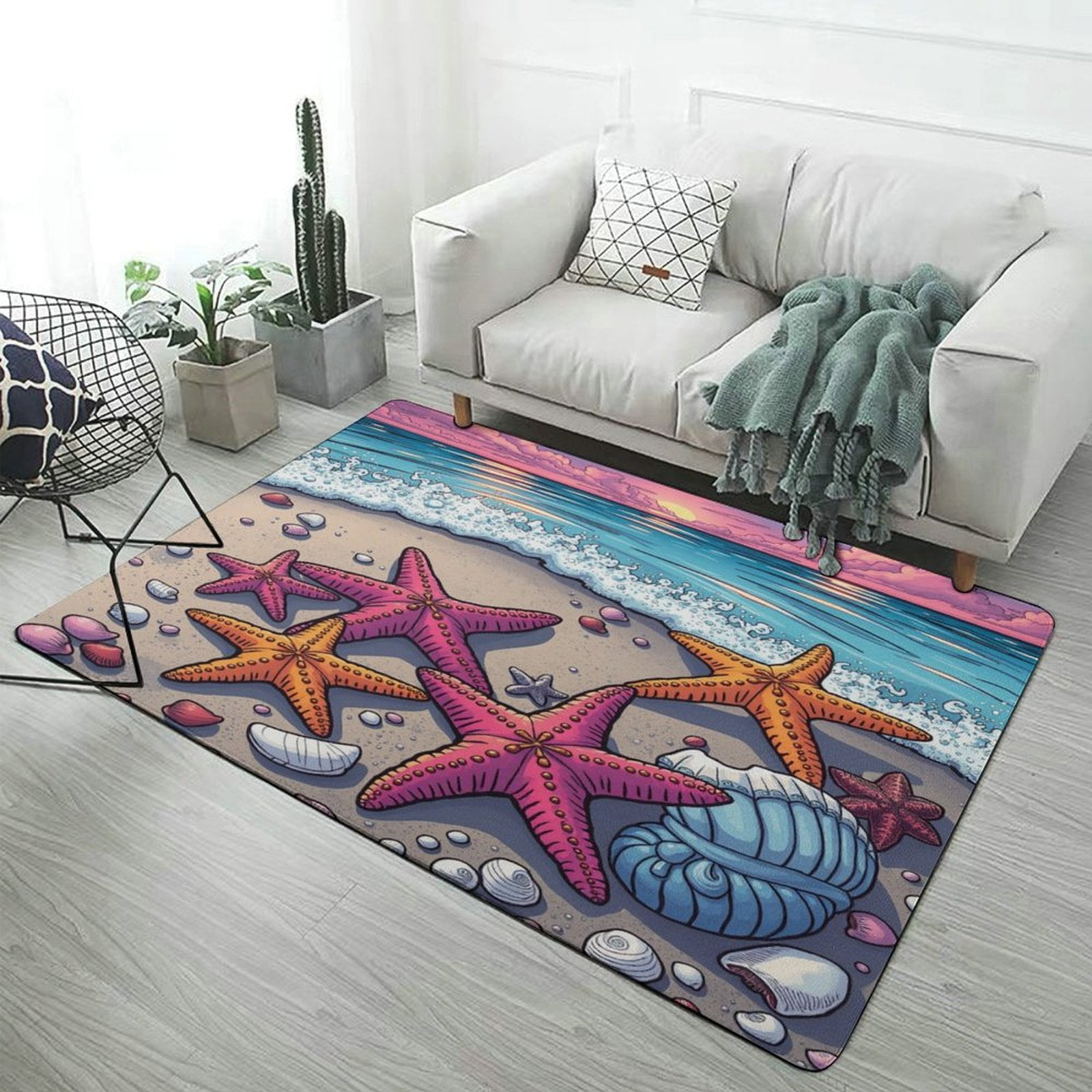 Beach Starfish European Living Room Carpets Rugs Luxury Bedroom Study R ...