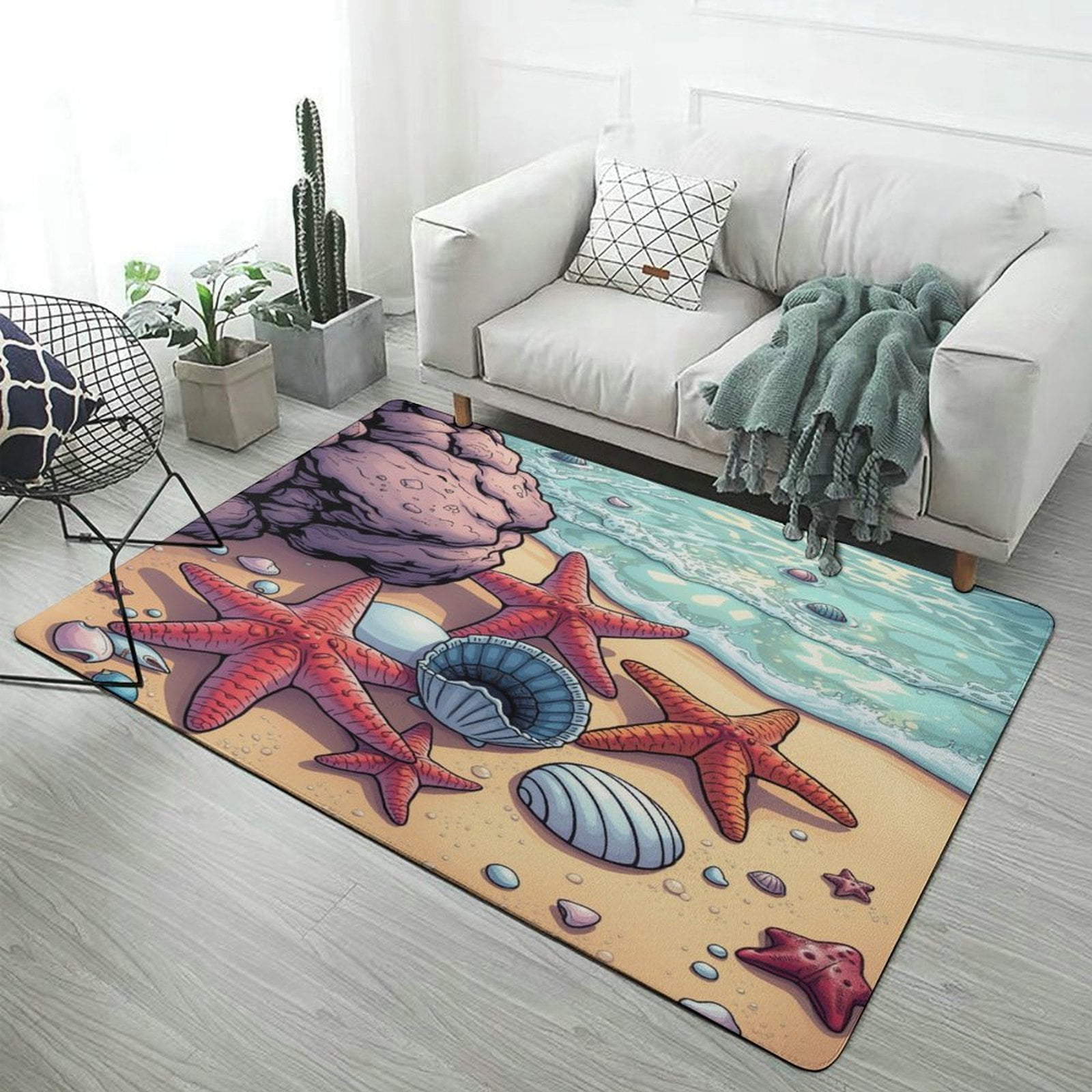 Beach Starfish European Living Room Carpets Rugs Luxury Bedroom Study R ...