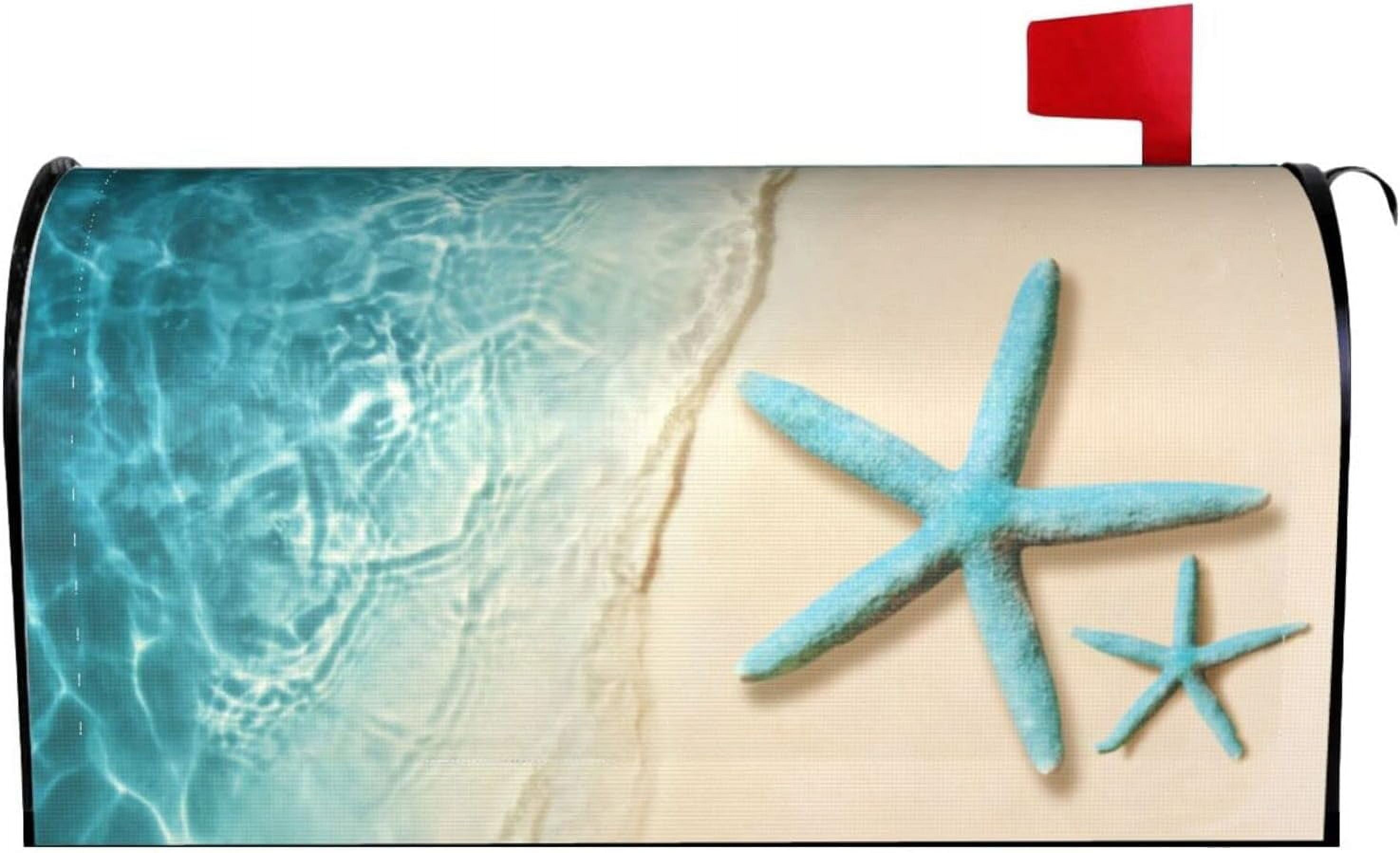 Beach Starfish Mailbox Covers Magnetic Standard Size 21" X 18" Ocean ...