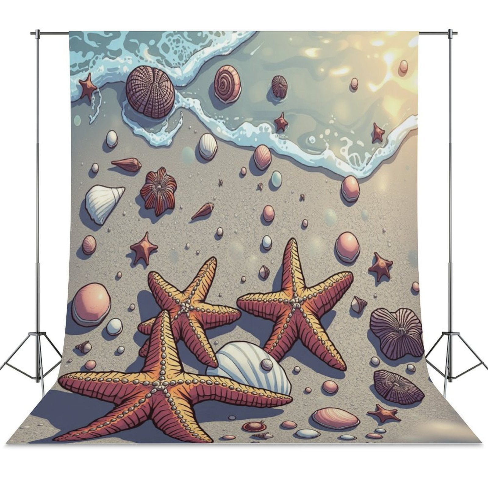 Beach Starfish Party Backdrop Birthday Decoration Backgrounds for ...