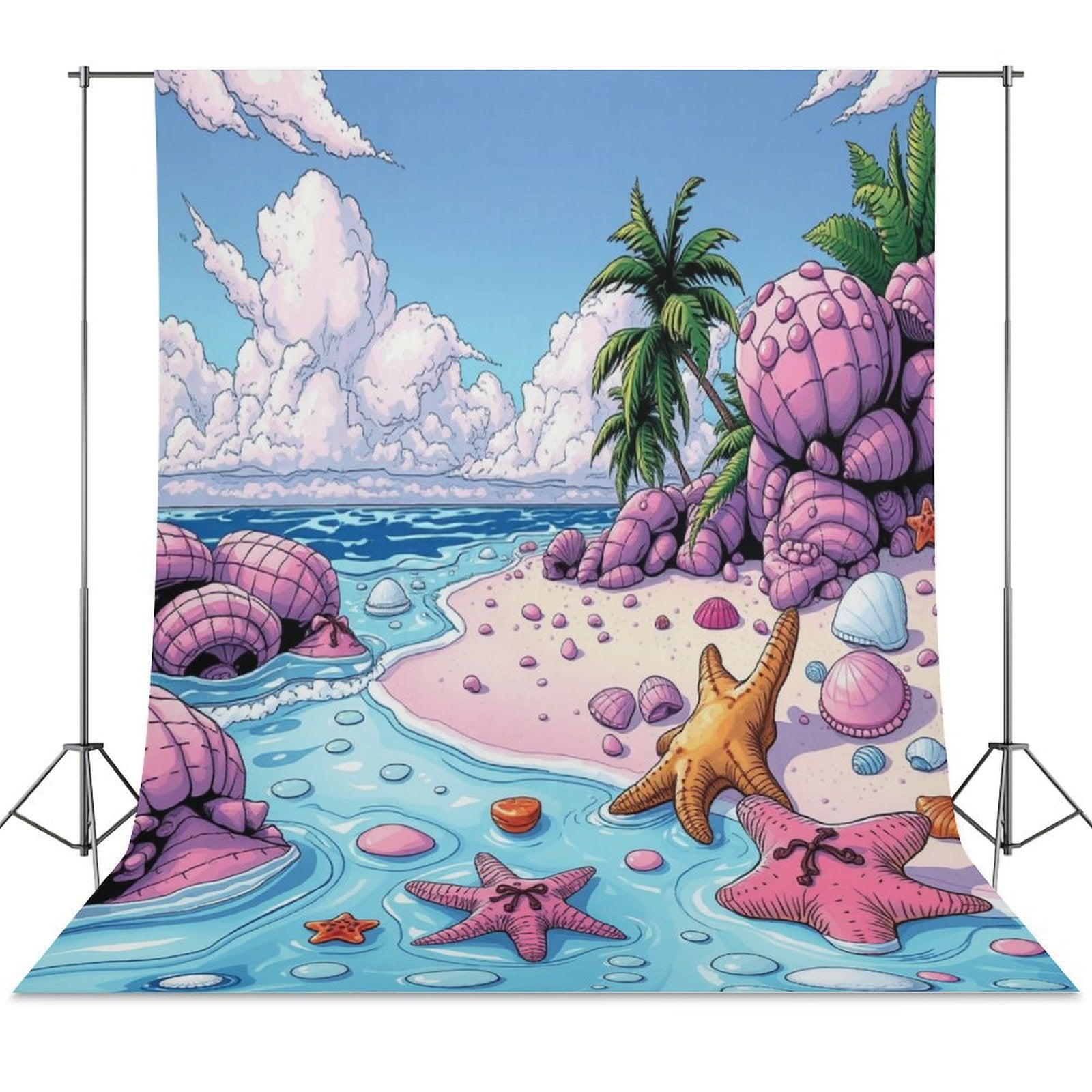 Beach Starfish Party Backdrop Birthday Decoration Backgrounds for ...