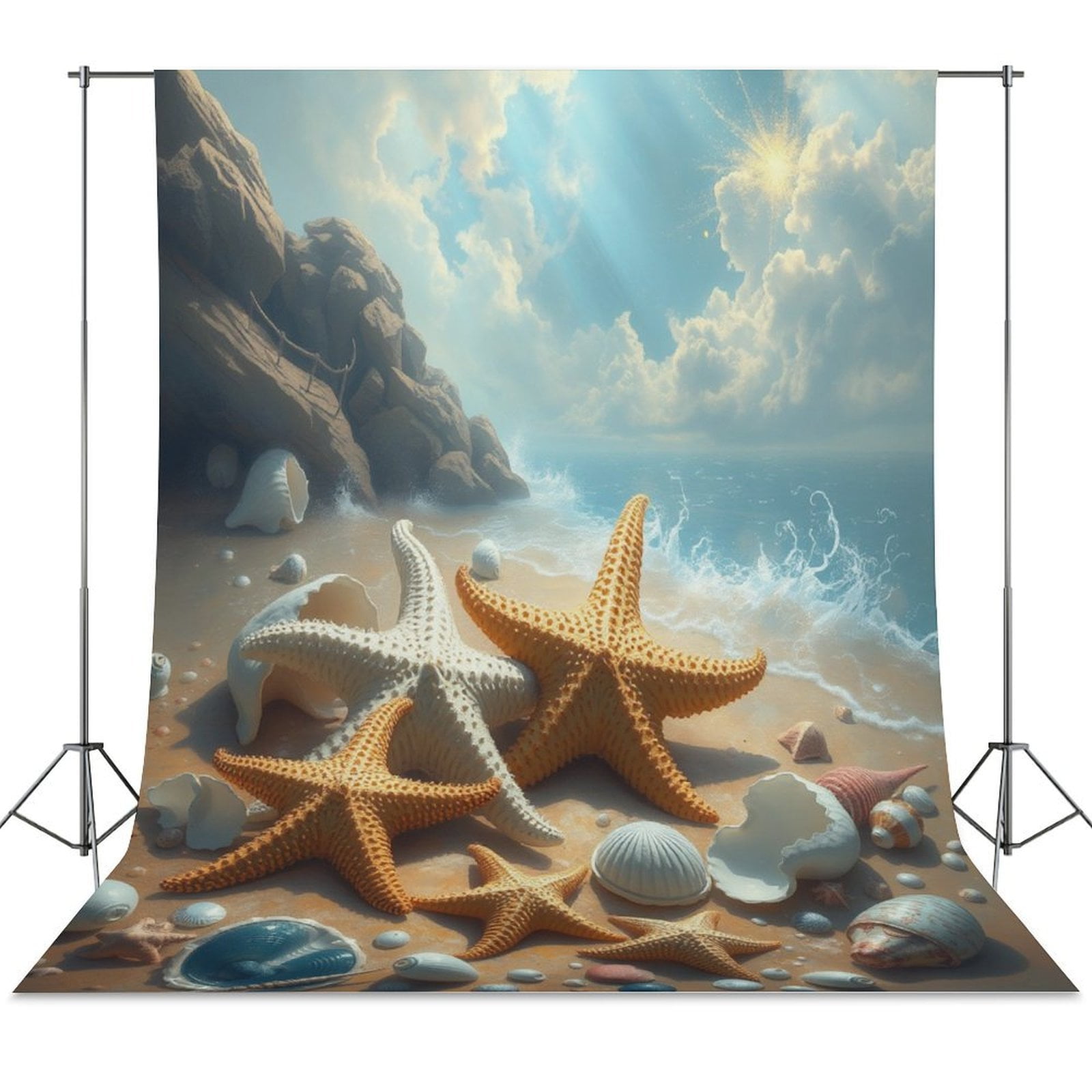 Beach Starfish Party Backdrop Birthday Decoration Backgrounds for ...