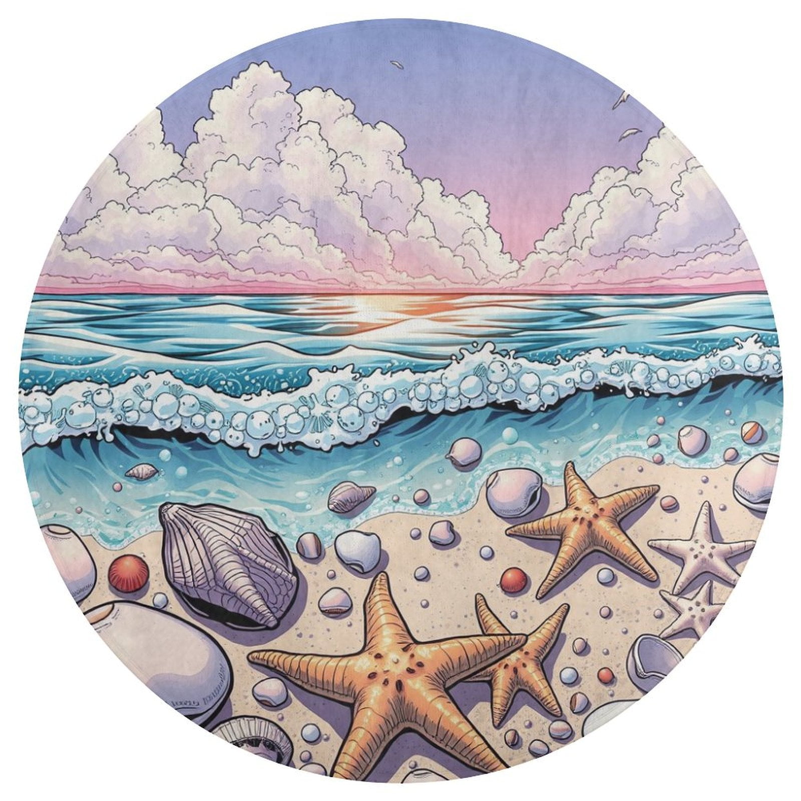 Beach Starfish Round Carpet Living Room Carpet Modern And Stylish ...