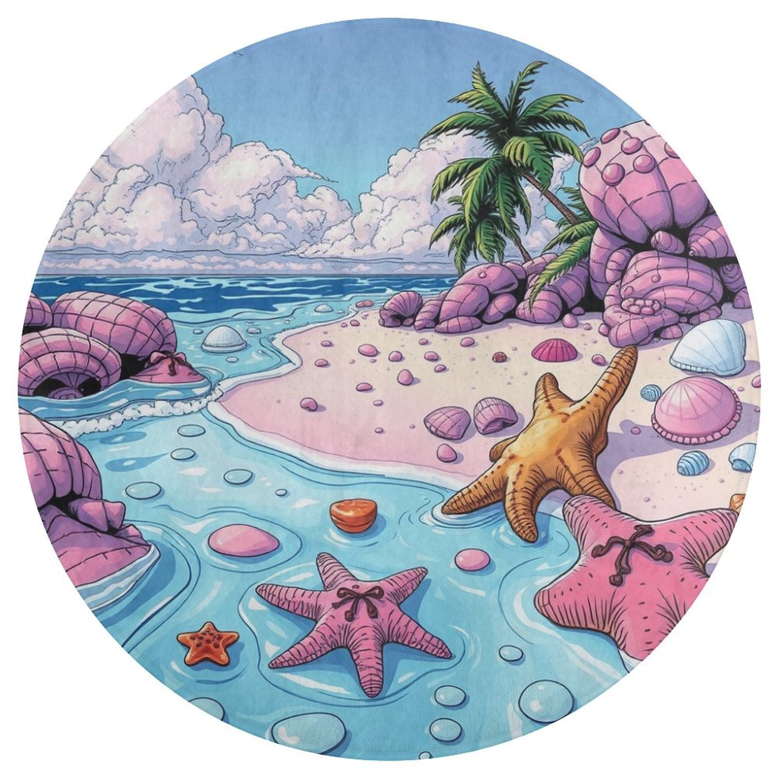Beach Starfish Round Carpet Living Room Carpet Modern And Stylish ...