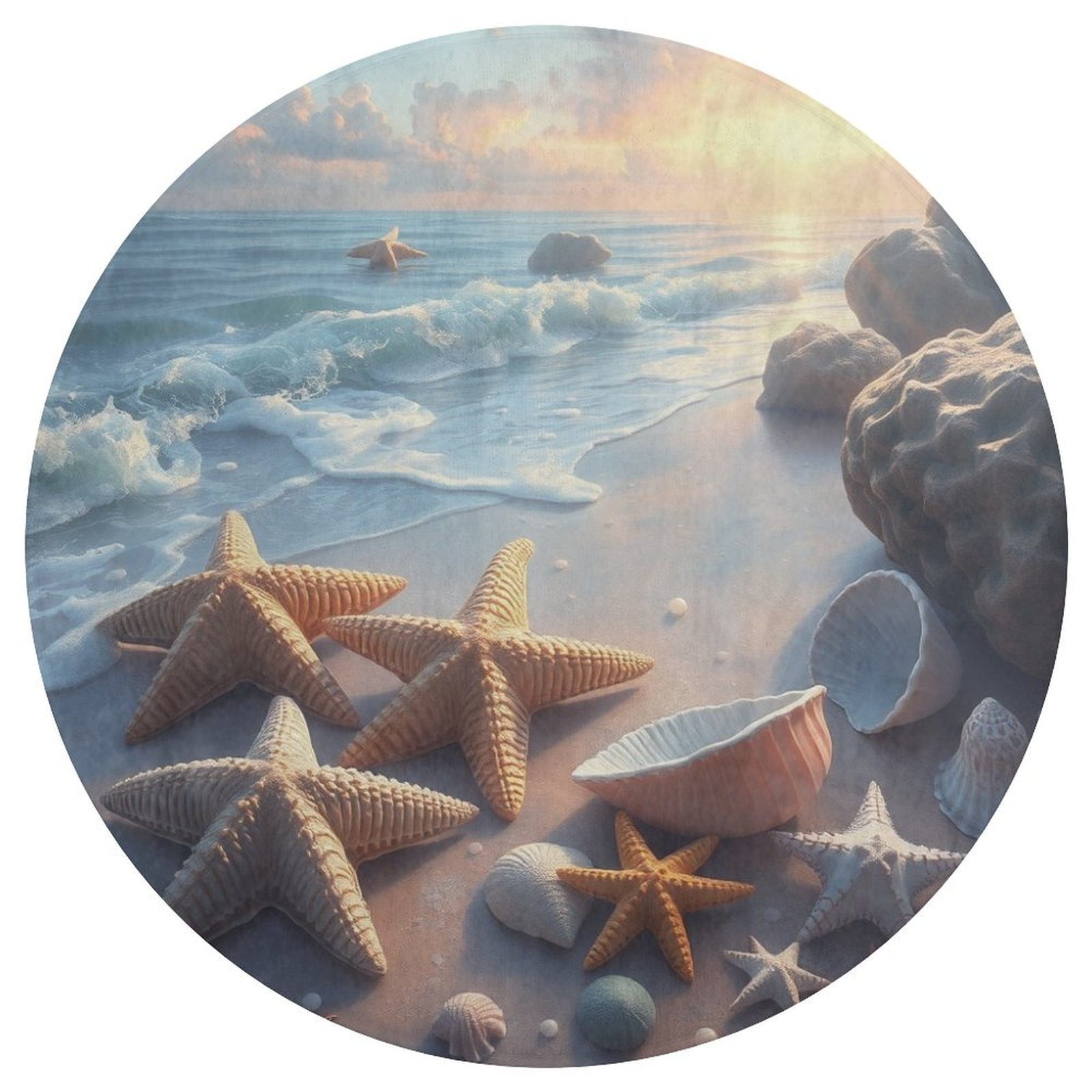 Beach Starfish Round Carpet Living Room Carpet Modern And Stylish ...