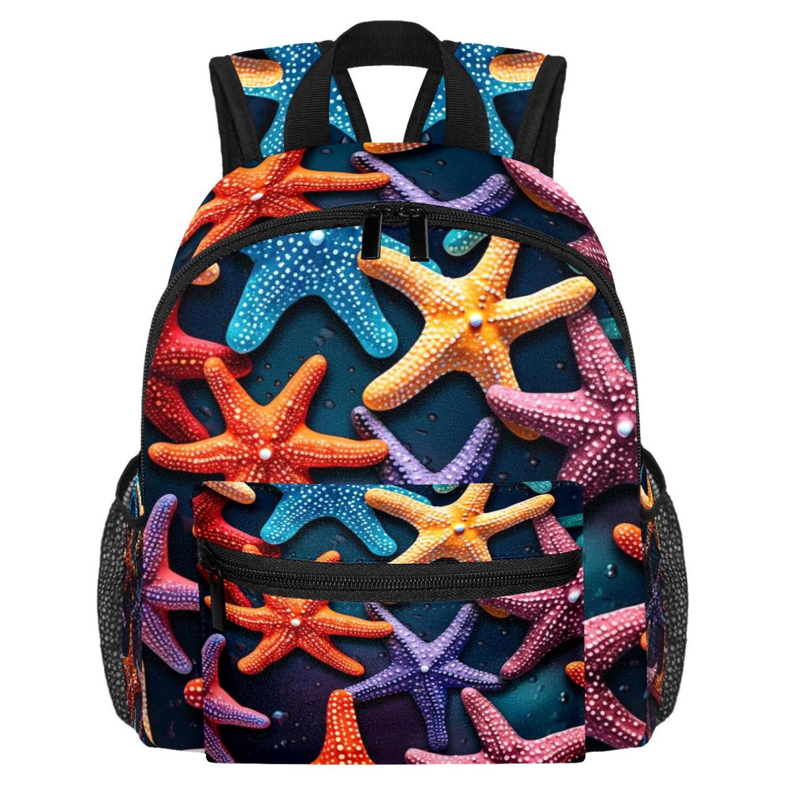 Beach Starfish Seamless 12 Inch Mini Preschool Backpack for ...