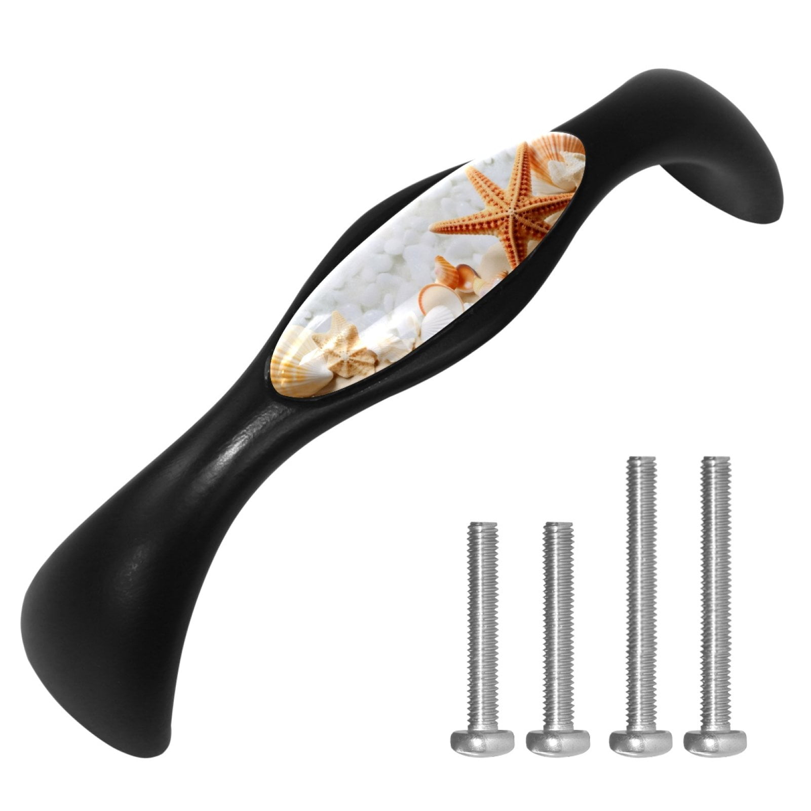 Beach Starfish Seashells Kitchen Cabinet Pull Knobs Drawer Hardware Handles for Door,Dresser ...