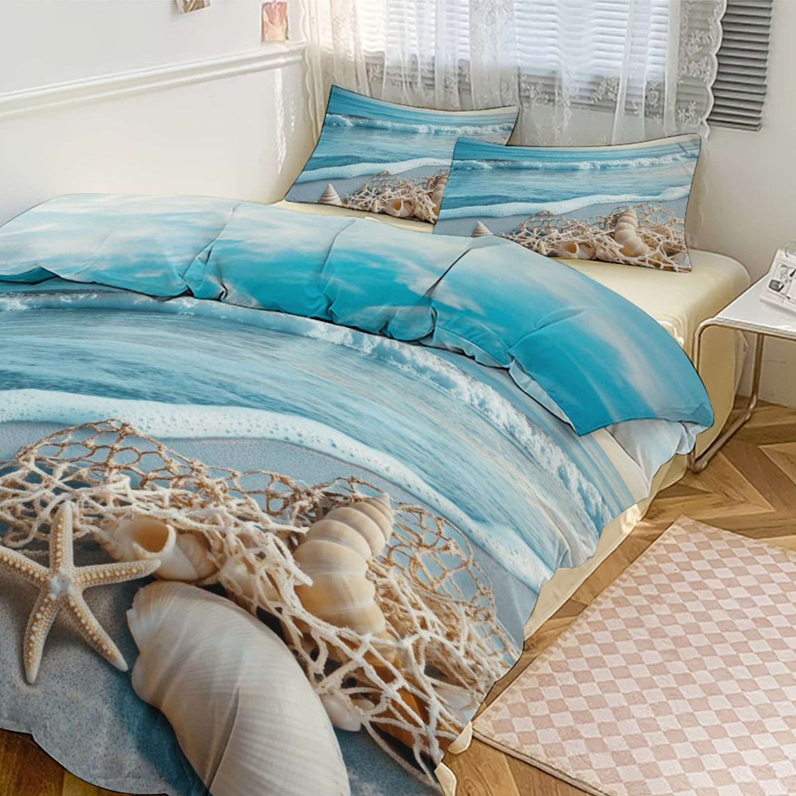 Beach Starfish Shells (16) 3D Duvet Cover Set Quilt Cover Theme of Kid Boy Girl for Bedroom ...