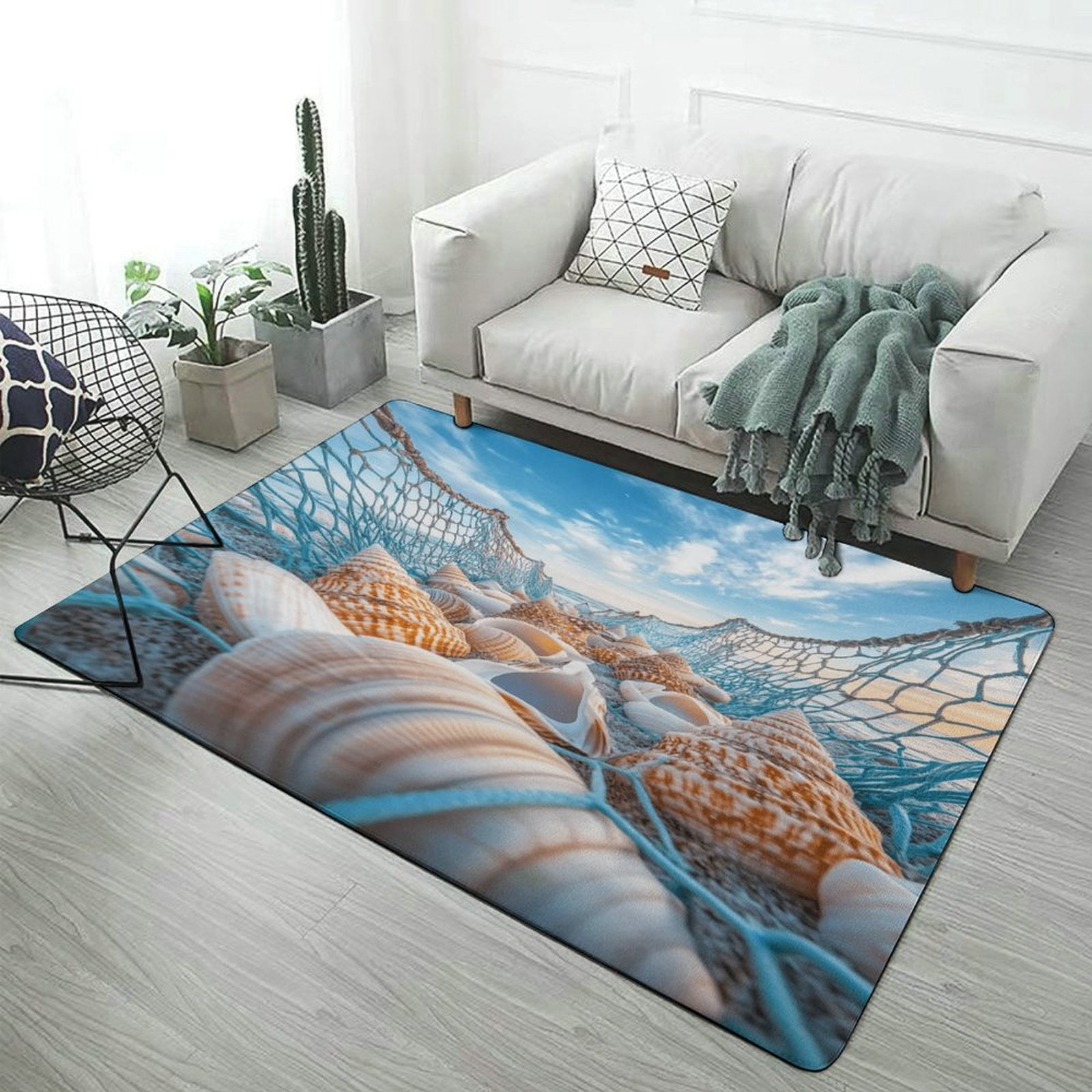 Beach Starfish Shells (22) Area Rugs Carpet Suitable for Living Room ...
