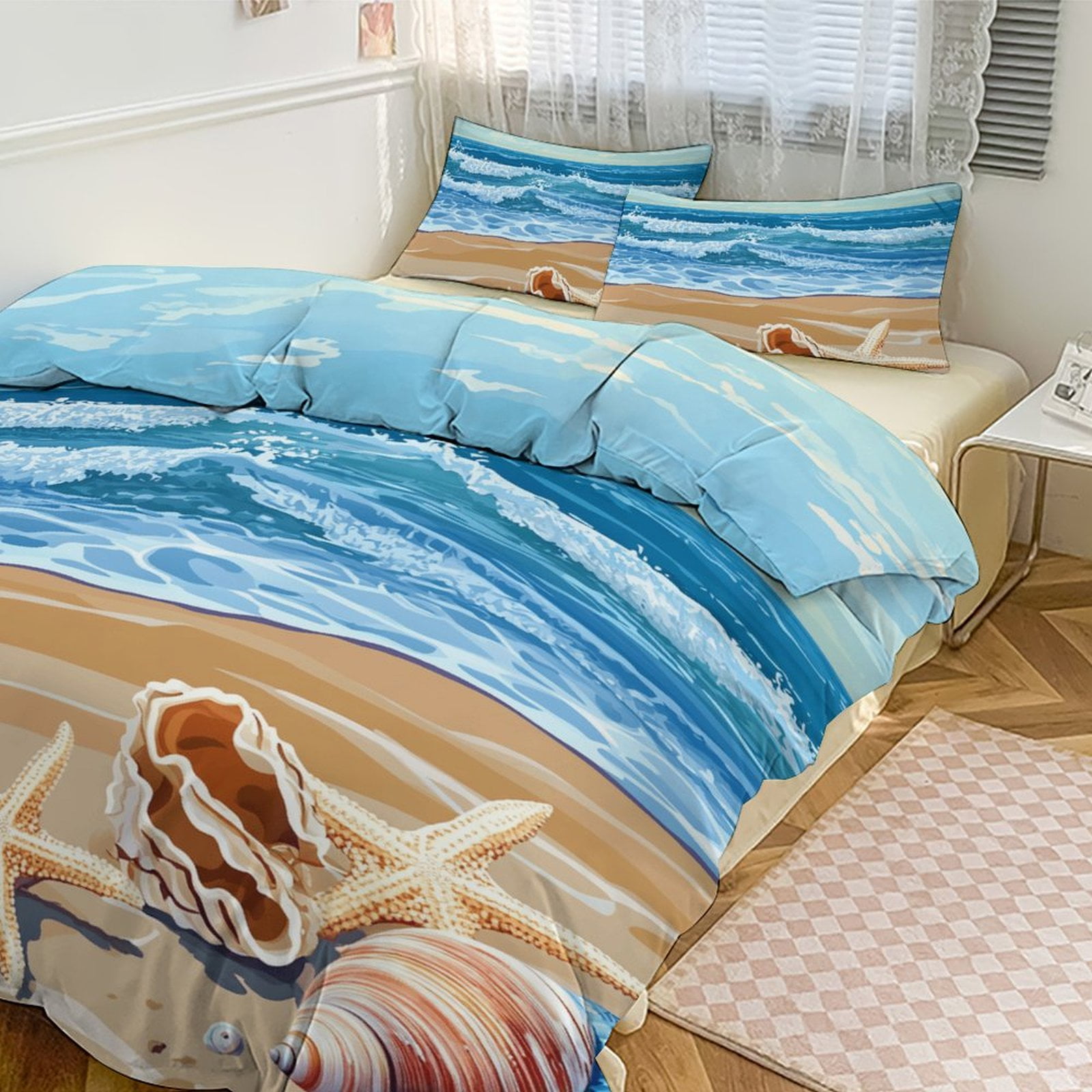 Beach Starfish Shells (32) 3D Duvet Cover Set Quilt Cover Theme of Kid Boy Girl for Bedroom ...