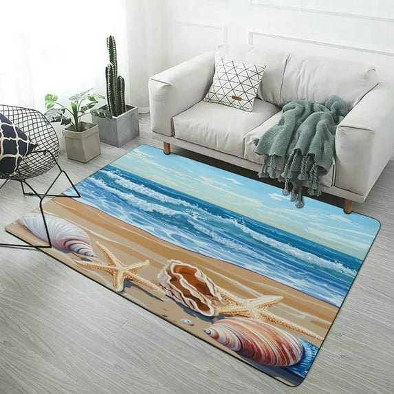 Beach Starfish Shells (32) Area Rugs Carpet Suitable for Living Room ...