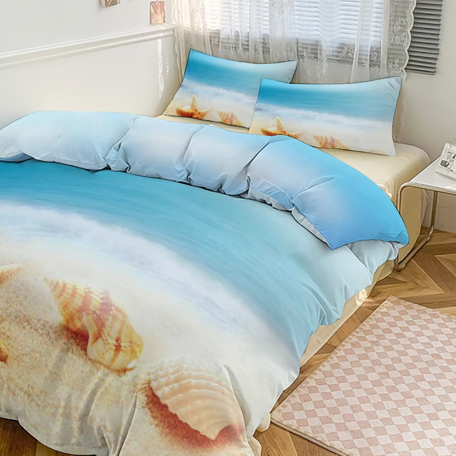Beach Starfish Shells 3D Duvet Cover Set Quilt Cover Theme of Kid Boy ...