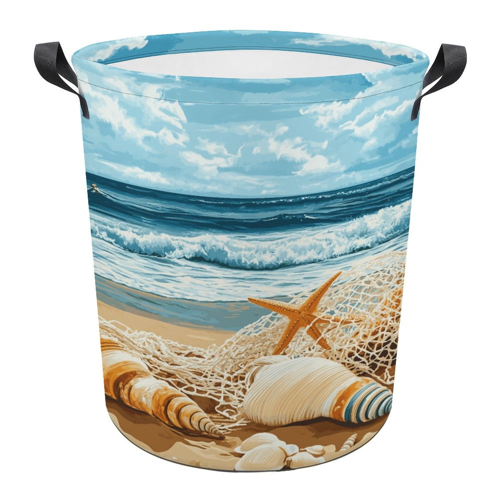 Beach Starfish Shells (5) Laundry Basket Storage Basket Controller ...