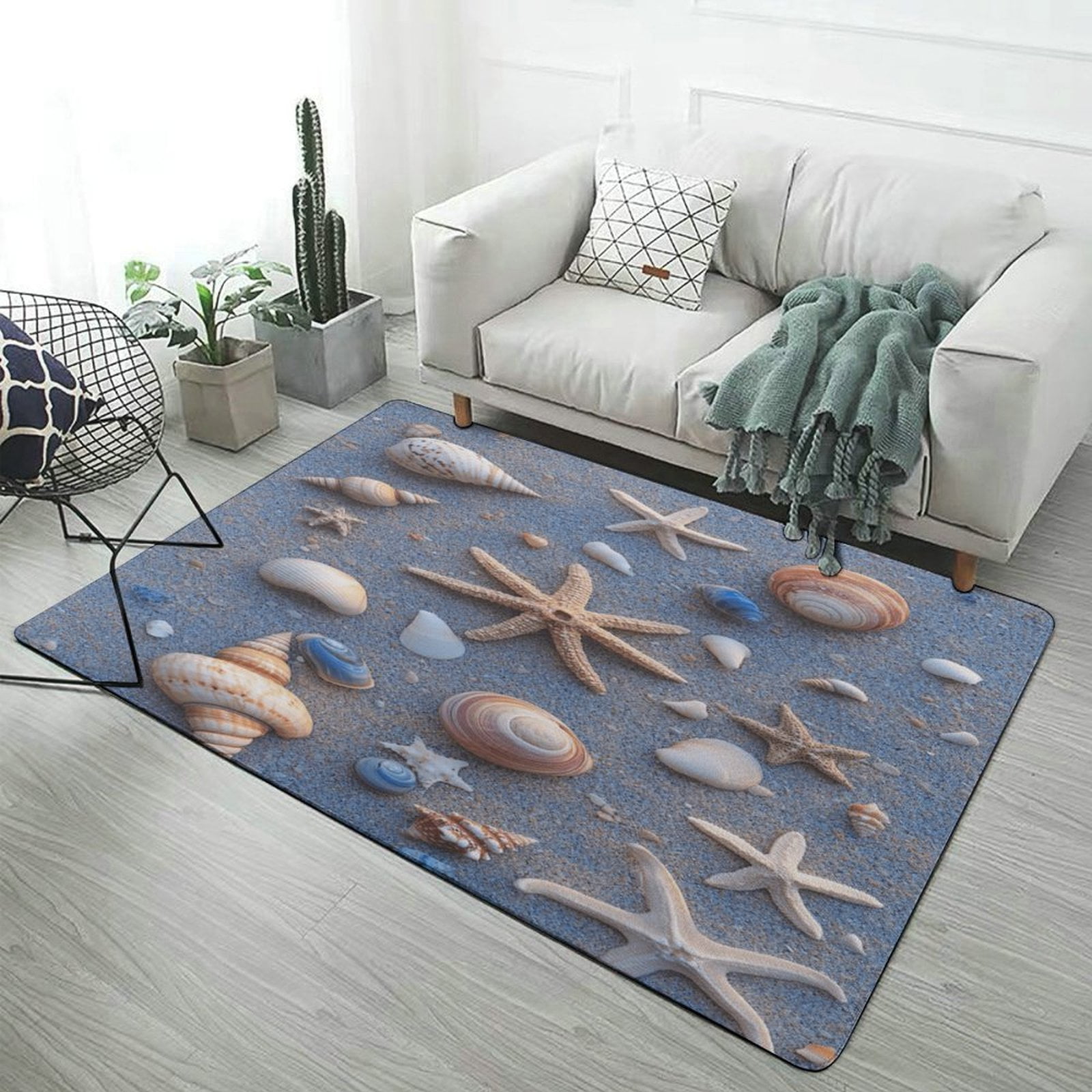 Beach Starfish Shells (54) Home Decor Living Room Carpet Non-slip Hotel ...