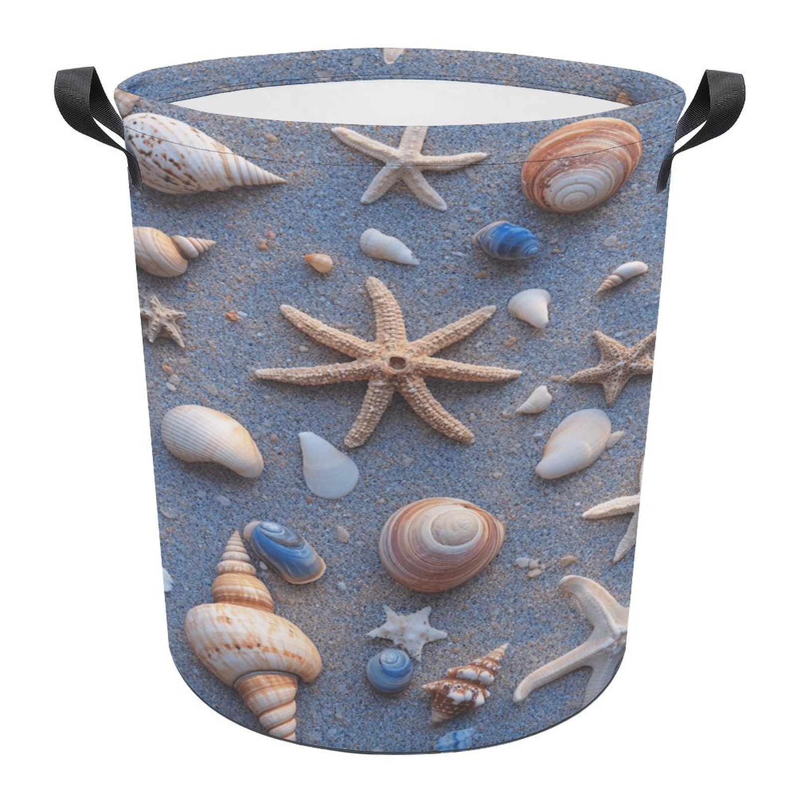 Beach Starfish Shells (54) Print Foldable Laundry Basket for Clothes ...