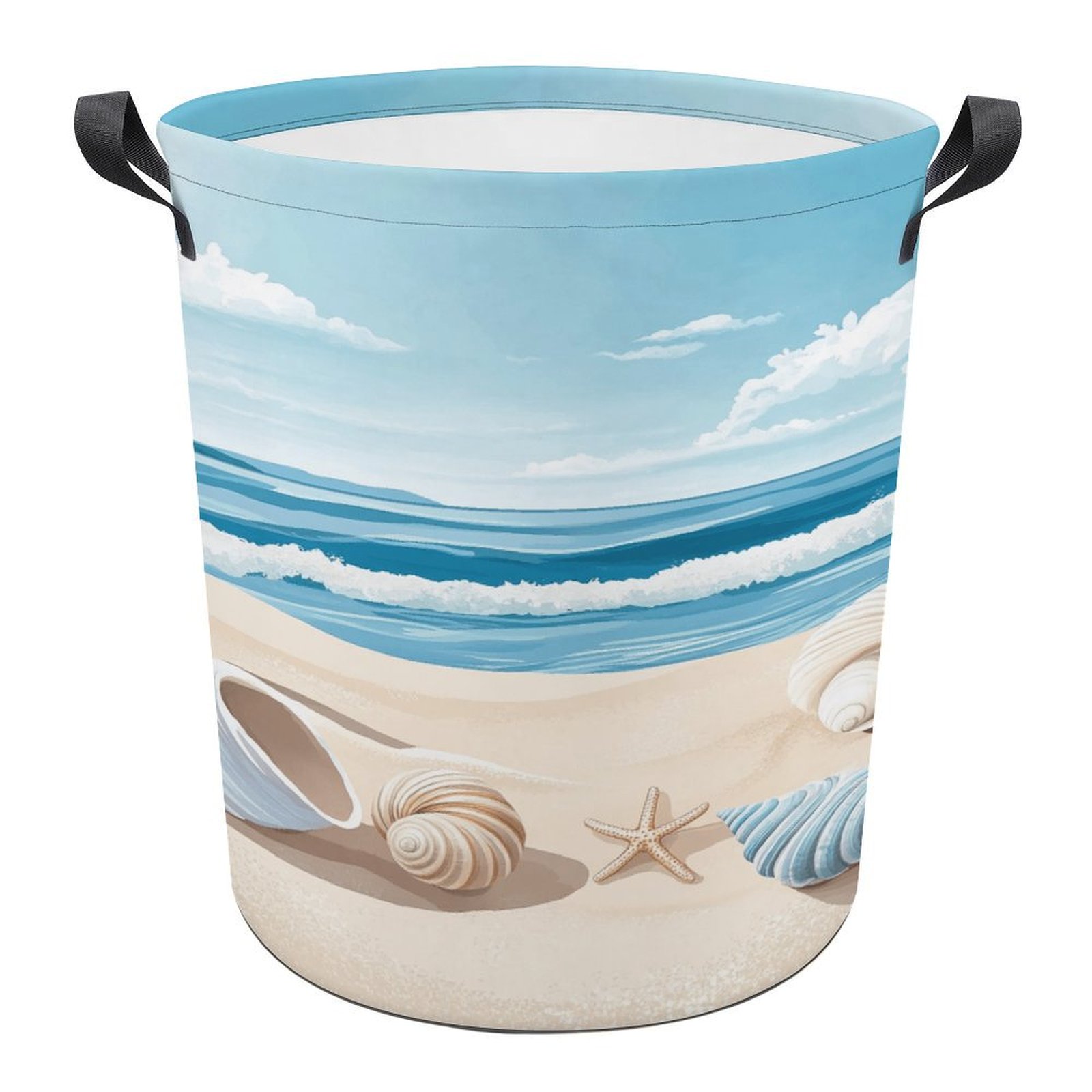 Beach Starfish Shells (67) Laundry Basket Storage Basket Controller ...