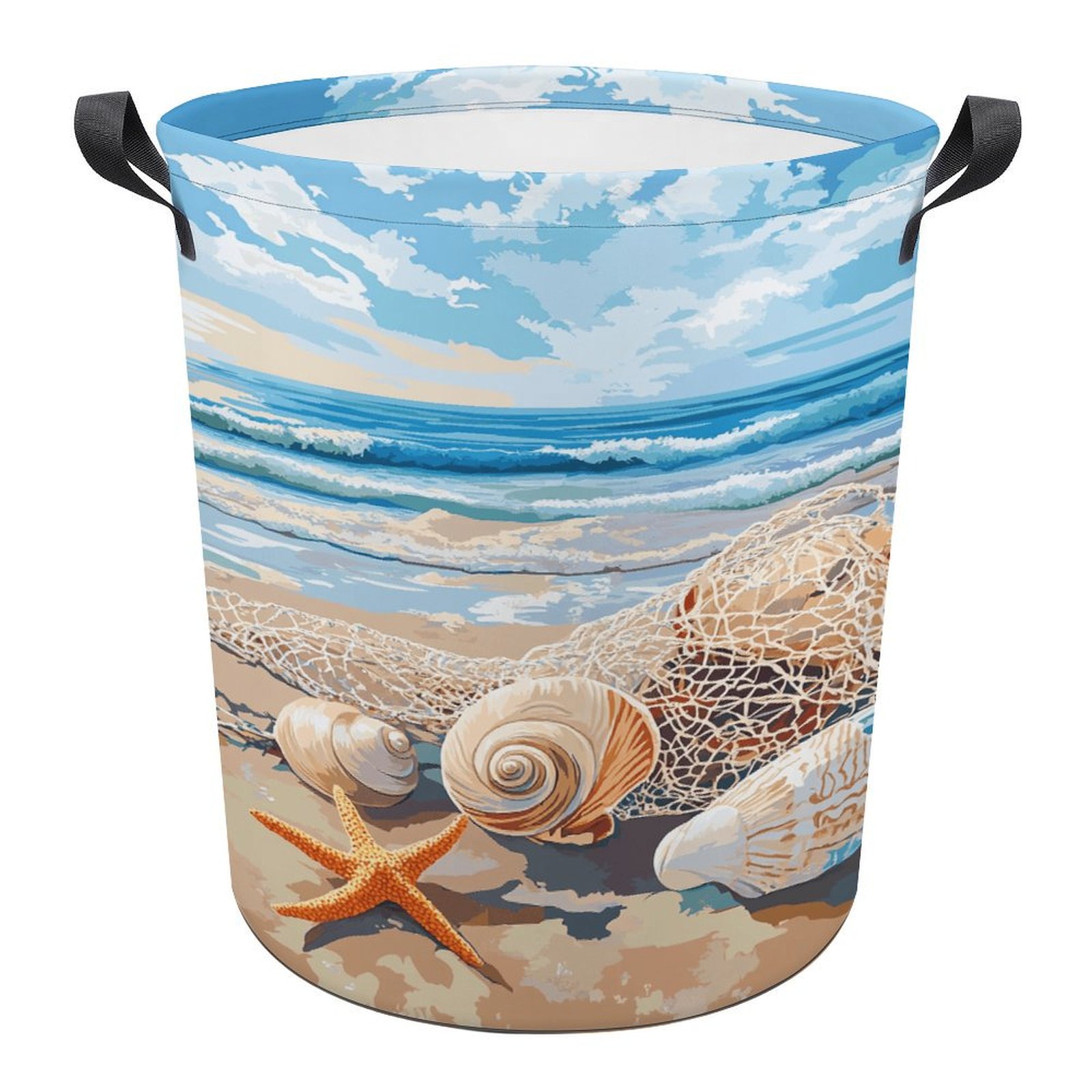 Beach Starfish Shells (7) Laundry Basket Storage Basket Controller ...