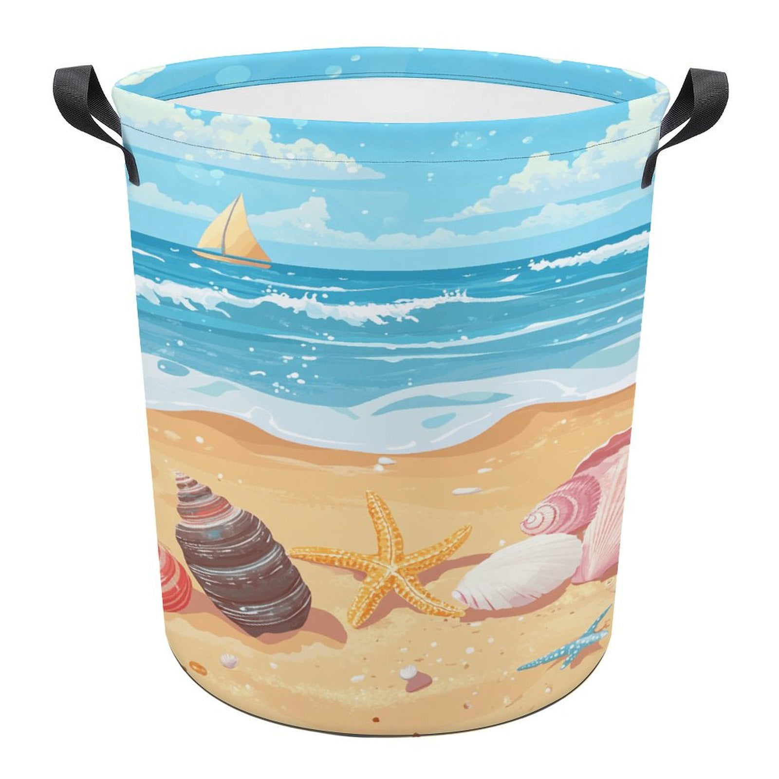 Beach Starfish Shells (76) Laundry Basket Storage Basket Controller ...