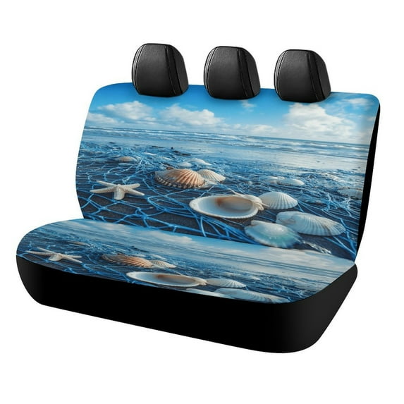 Beach Starfish Shells Car Rear Seat Covers,Bench Back Seat Cover , Easy ...