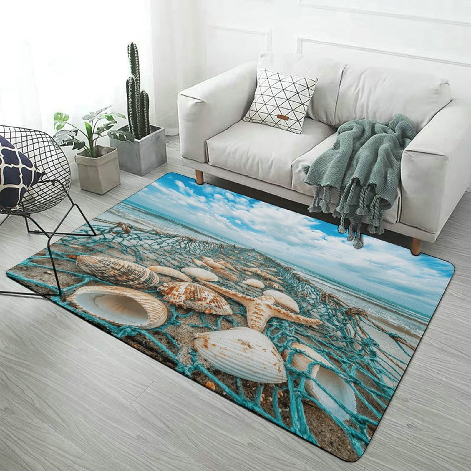 Beach Starfish Shells Carpet for Home Decoration Rugs for Bedroom Room ...