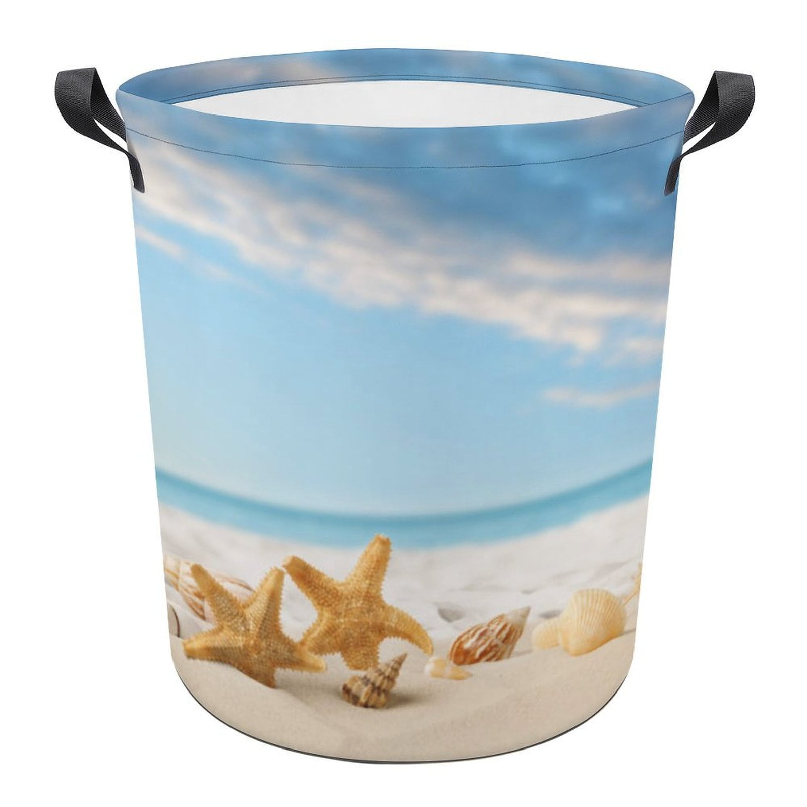 Beach Starfish Shells Laundry Basket Storage Basket Controller Clothes ...