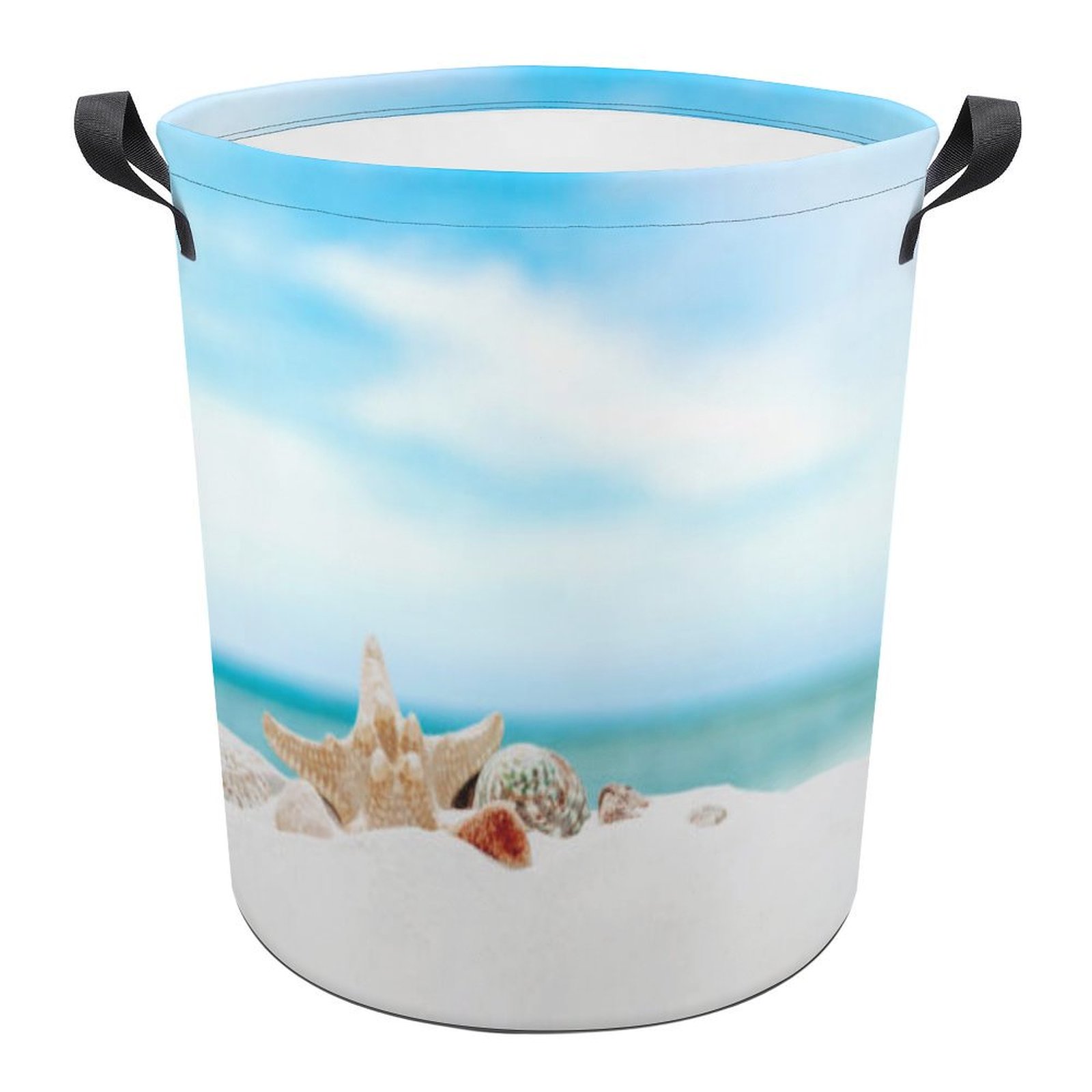 Beach Starfish Shells Laundry Basket Storage Basket Controller Clothes ...