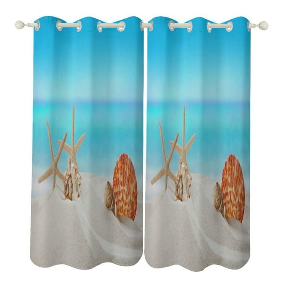 Beach Starfish Shells Study Room Living Kitchen Bedroom For Blackout ...