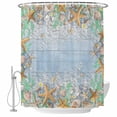 Beach Starfish Shower Curtain for Bathroom, Watercolor Summer Sea Star ...
