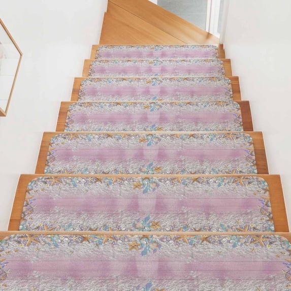 Beach Starfish Stair Treads Non Slip for Steps Watercolor Summer Sea ...