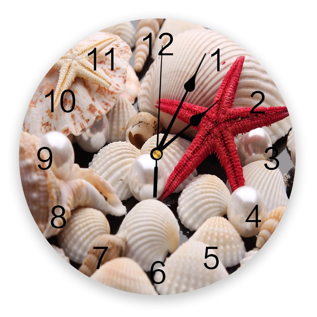 Beach Starfish Sunset Wave Silent Decorative Wall Clock Digital Clock ...