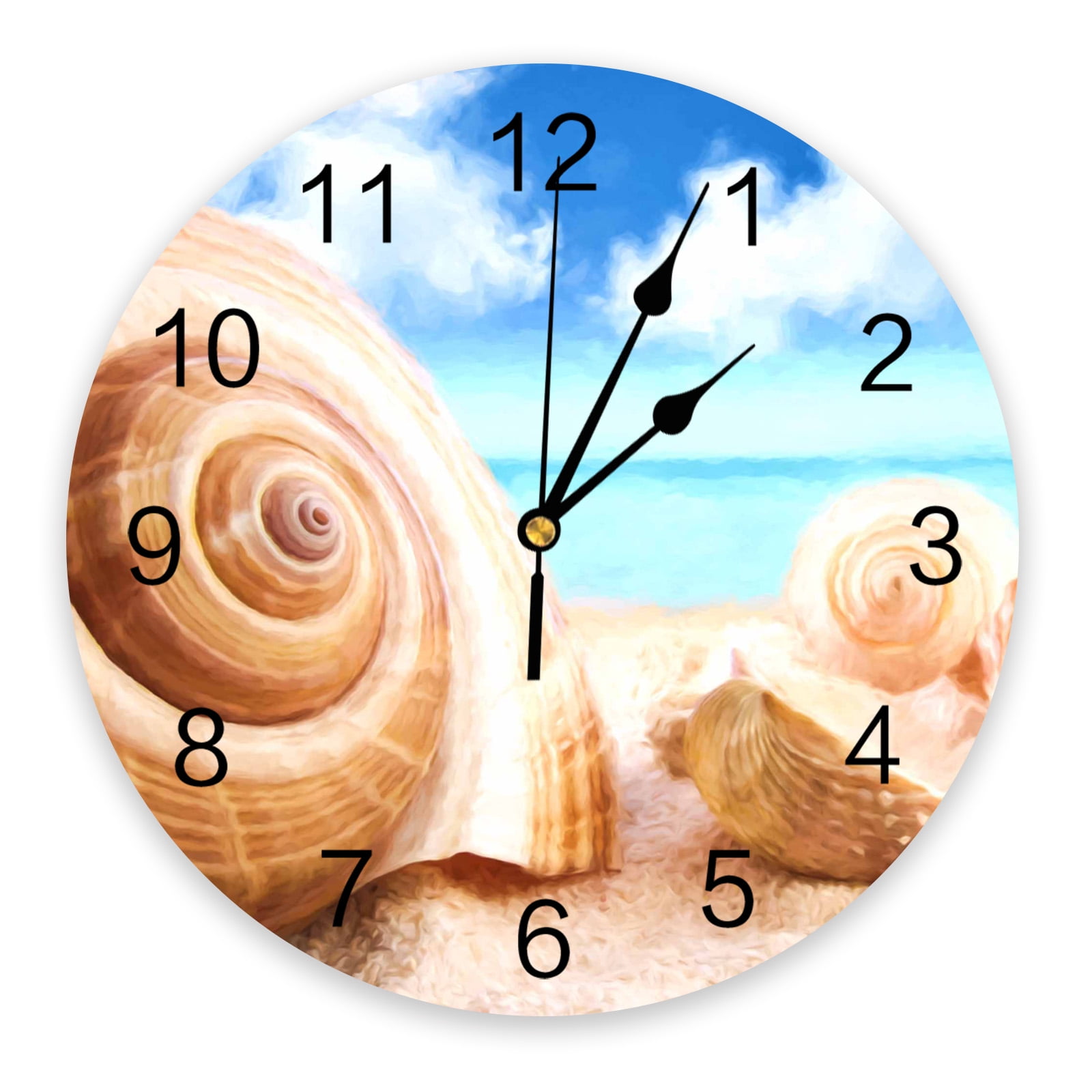 Beach Starfish Sunset Wave Silent Decorative Wall Clock Digital Clock ...