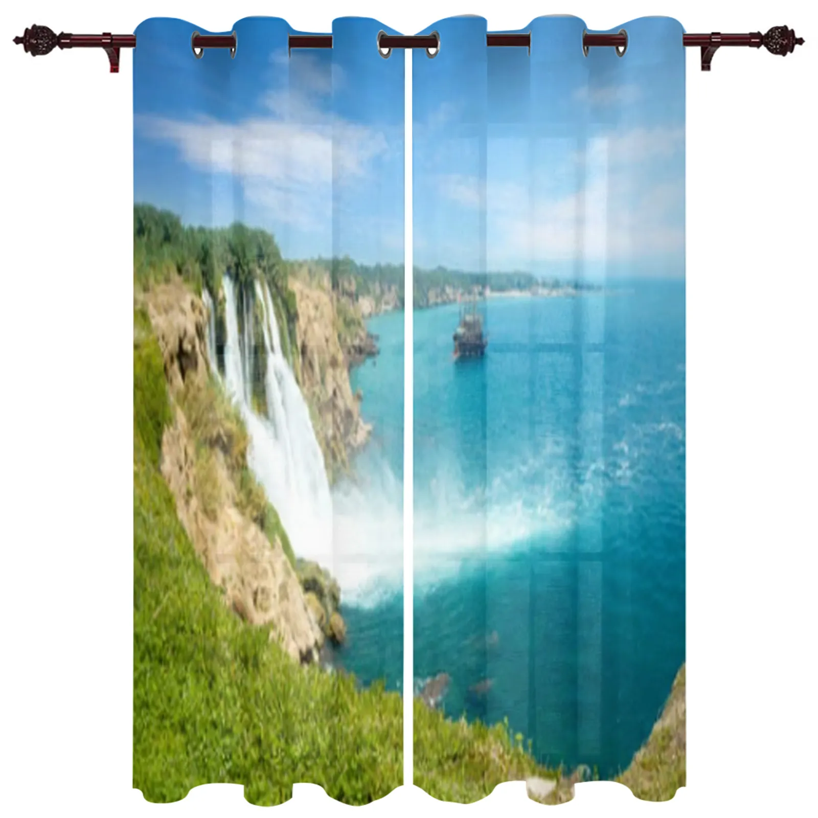 Beach Sts Sky Window Curtain Modern European Style Curtains for Bedroom ...