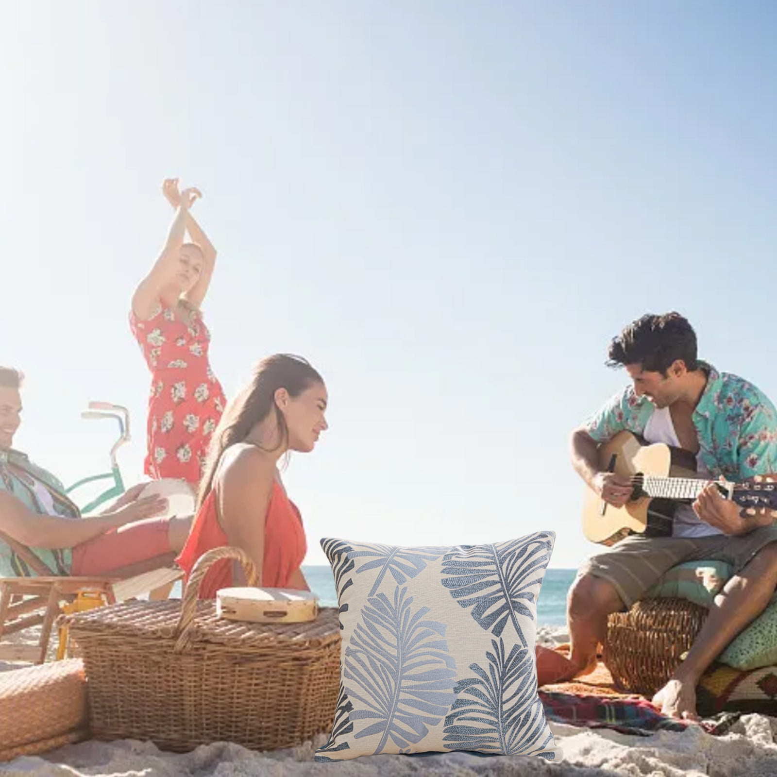 Beach Style Pillow Cover, Large Pillow Cushion, Cotton Material ...