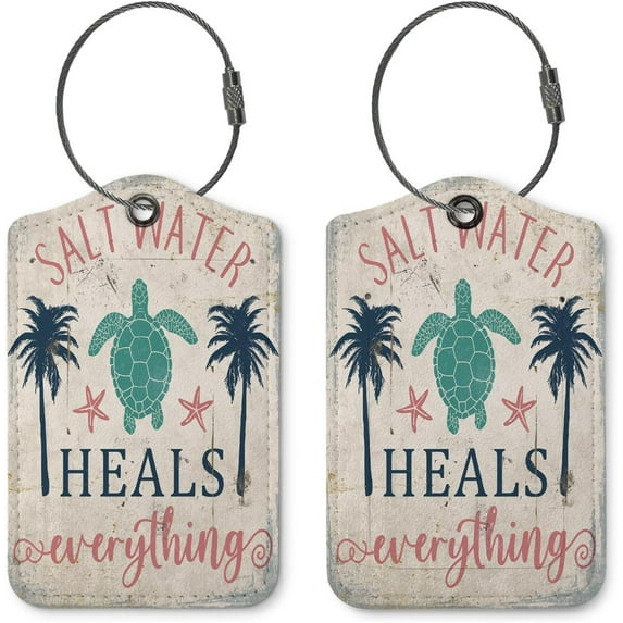 Beach Summer Retro Luggage Tags for Suitcases, Cute Travel Personalized ...