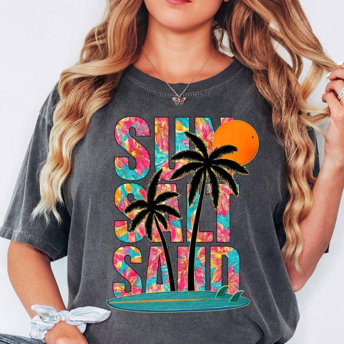 Beach Summer Sun Salt Sand Tropical T-Shirt - Walmart.com