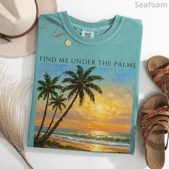 Beach Summer Tropical T-Shirt, Vacation Shirt, Island Sunset Graphic ...