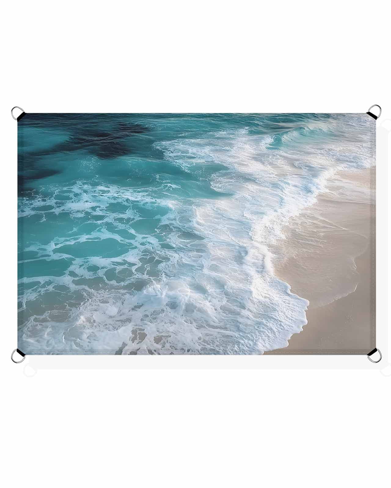 Beach Sun Shade Sail 8'X10' Ocean Scenery UV Block Outdoor Sail Shades ...